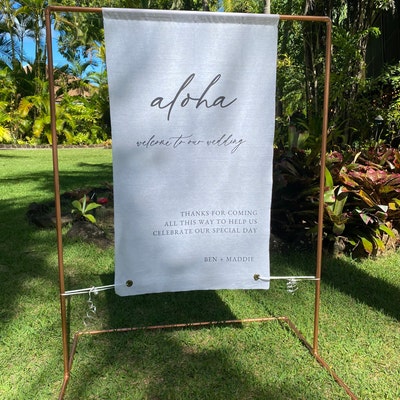 Copper Wedding Arch Frame Welcome Stand Floor Sign Holder Easel Display ...