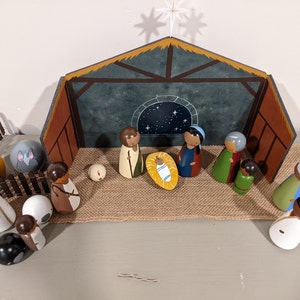 Diverse Wood Peg Doll Nativity Scene for Toddlers Small | Etsy