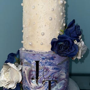 Wedding Initial Fancy Cake Charm Engagement Custom Personalized Acrylic ...