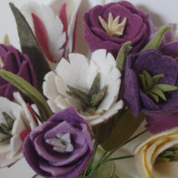 Felt Flower Pattern/tutorial PDF Download: DIY Felt Flowers Sunshine ...