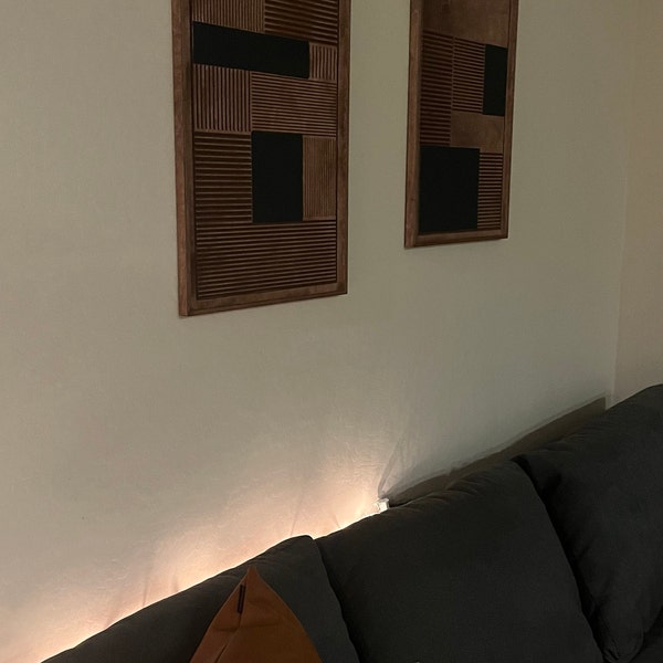 Rectangle, Wood Wall Art, Painting Wood Wall Art, Vertical Wall Art ...