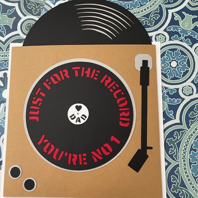 3d Record Player Svg Card Vinyl Turntable Player Card Svg Cut File ...