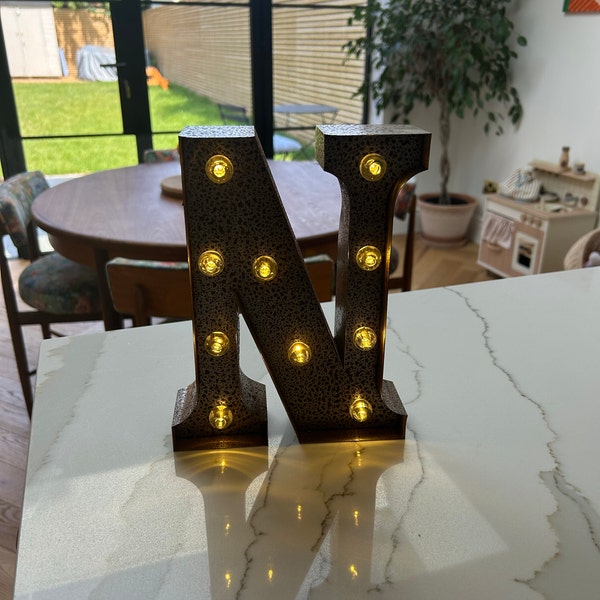 XL Rustic Barn Style Giant Wooden LED Light up Letter Lights - A-Z ...