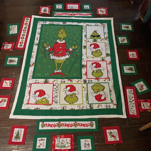 Grinch Christmas Fabric Panels (buyer's Choice) - Etsy