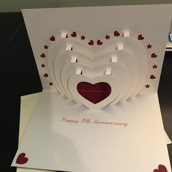 Heart Shaped 3D Pop up Card for Valentine's Day, Mother's Day ...