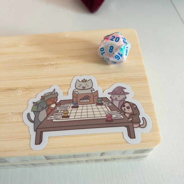 Cats Playing Rpg Sticker | Rpg Sticker | Tabletop Gaming Sticker | RPG ...