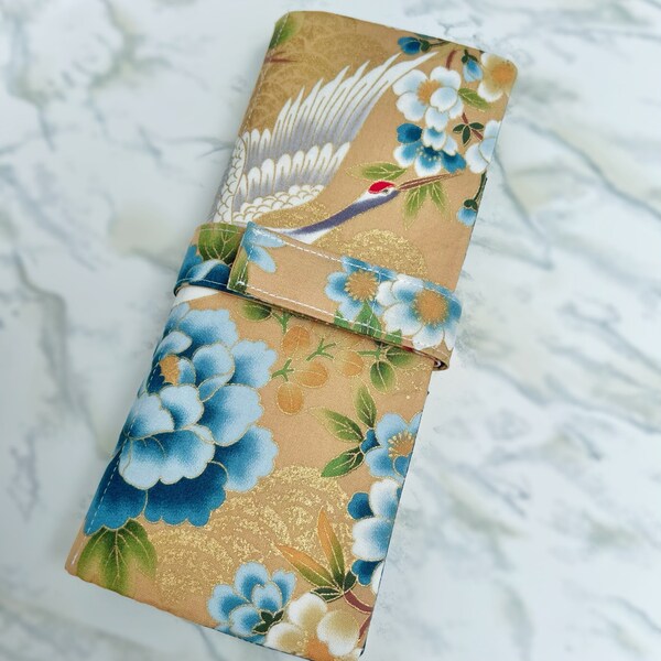 Japanese Tsuru Fabric Floral Pattern Ivory Background 50cm Japanese ...