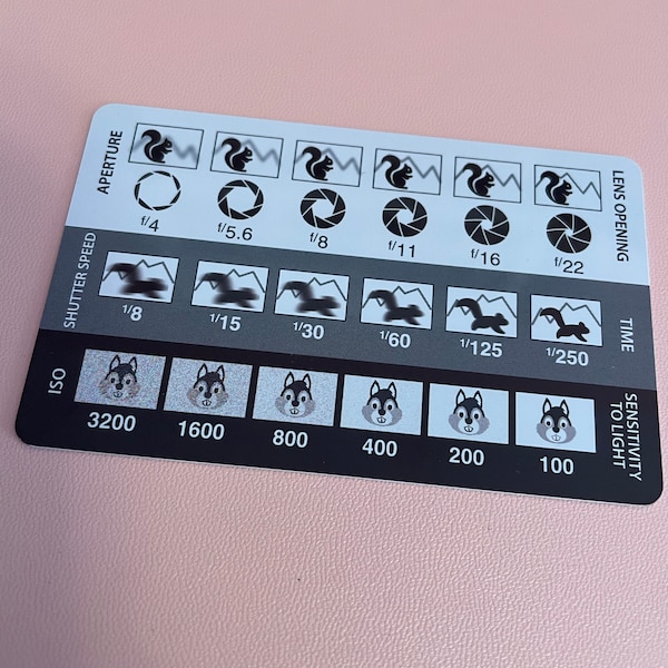 Dslr/mirrorless Photography "cheat Sheet" Credit Card Size Photo ...