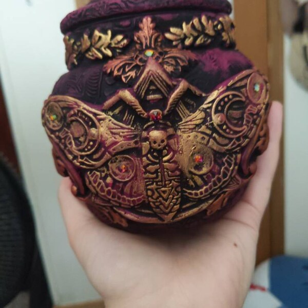 Deathshead Moth Apothecary Jar Potion Bottle / Gothic Home Decor Wiccan ...