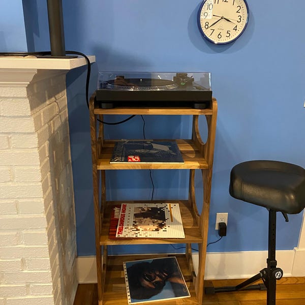 Large Record Player Stand, Vinyl Console, Vinyl End Table, Record ...