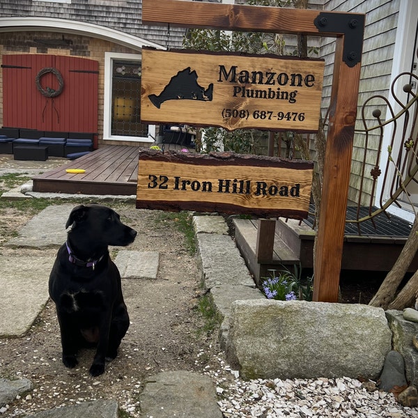 Rustic Live Edge Home Address Sign, Wooden Carved Address Sign, Custom ...