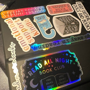 Holographic Read All Night Book Club Sticker Bookish Stickers Gifts for ...