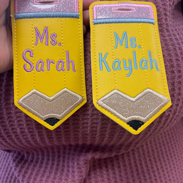 Personalized Crayon ID Badge Holder - Pencil Employee ID Holder ...