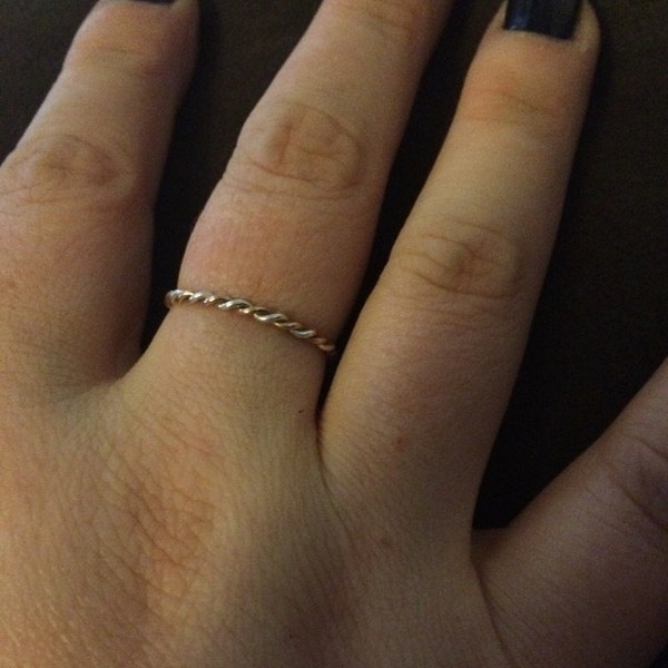 Sterling Silver and Rose Gold Twist Ring - Etsy