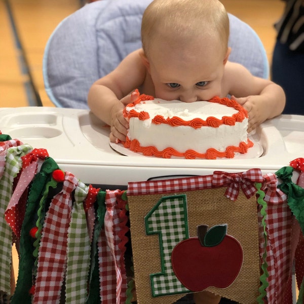 Apple 1st Birthday Banner, Apple Party Decoration, Apple Birthday ...