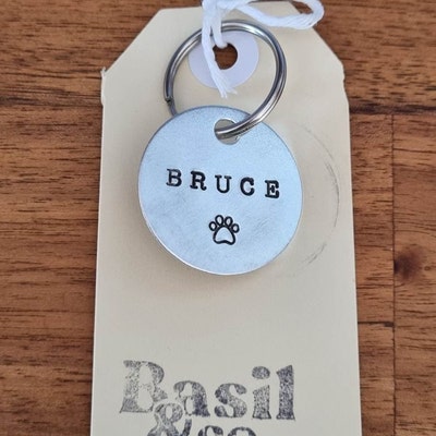 Custom Hand Stamped Dog Tags Simple Handmade Pet Id Tag Metal Circle ...