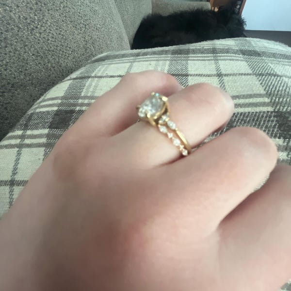 1.94 CT Portuguese Cut Colorless Moissanite Wedding Ring, Unique ...