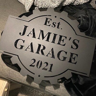 Personalized Garage Sign, Metal Sign for Garage, Custom Garage Sign ...
