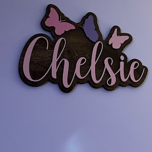 Butterfly Name Sign, Nursery Name Sign, Butterfly Nursery Decor, Name ...