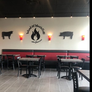 Pork Cuts Metal Sign Kitchen Pig Decor Butcher Shop Barbecue BBQ Wall ...