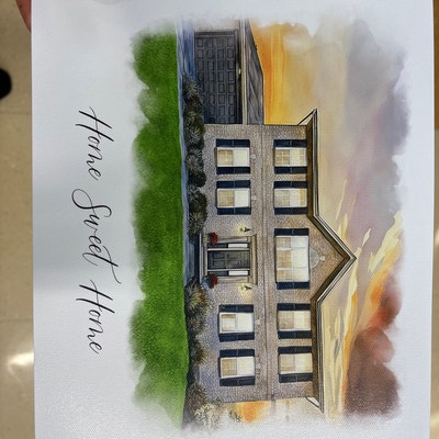 Home Portrait, House Painting, Housewarming Gift, Our First Home Sign ...