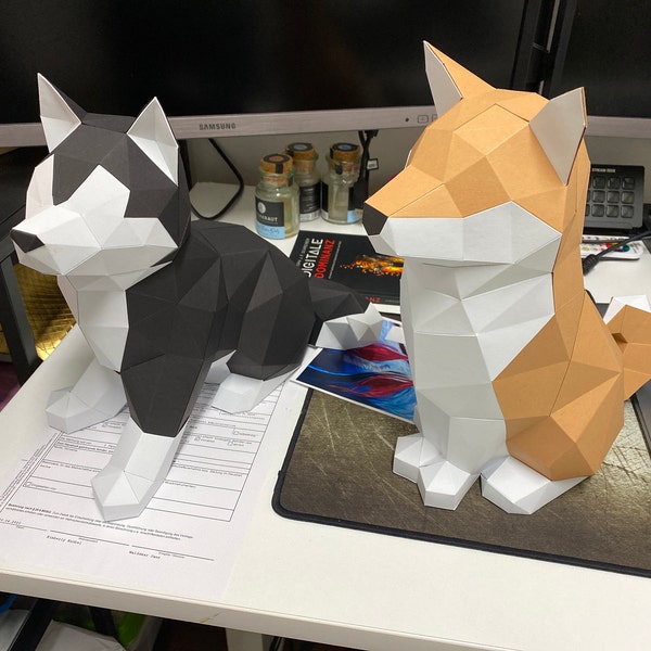 Shiba Inu Paper Model ,papercraft , DIY , Low Poly , PDF Papercraft ...