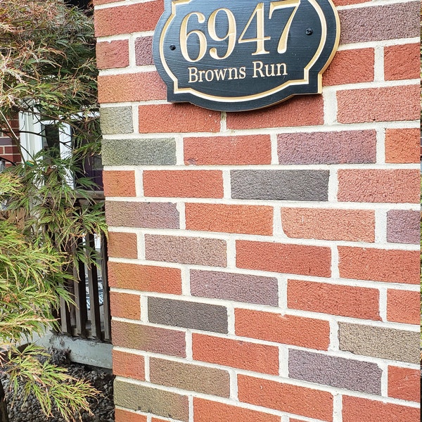 15"x 10" Classic House Number Engraved Plaque, Ready to Hang Custom ...