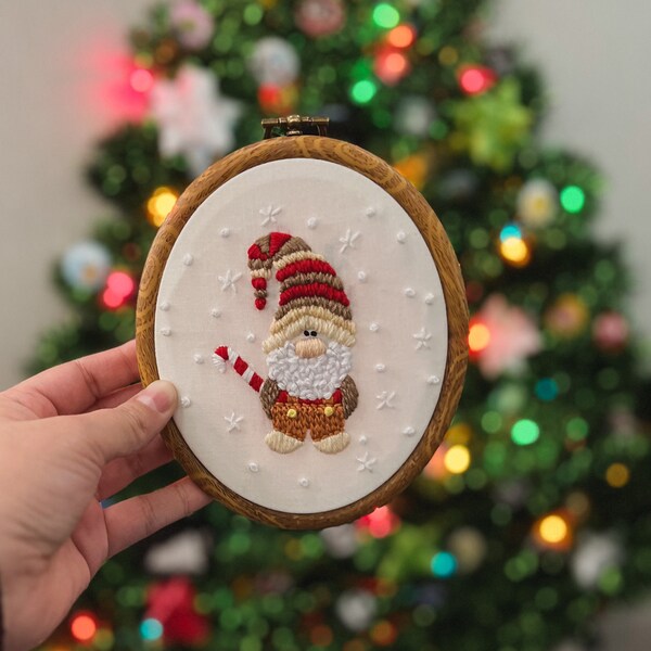 PDF Pattern+ Video Tutorial/gnome on Holiday-embroidery Pattern ...
