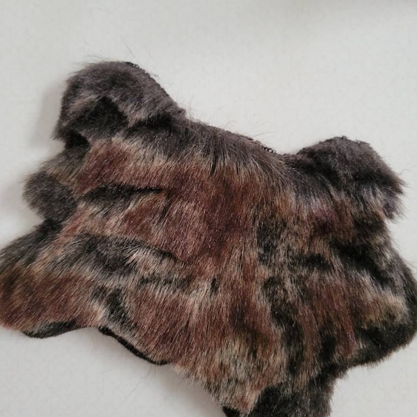 Dollhouse Miniature Faux Bear Skin Rug, Mini Fur Rug, Miniature Decor ...