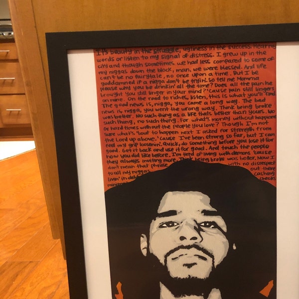 J Cole Love Yourz Poster / J Cole Print / Stencil Art / Hip-hop / Music ...