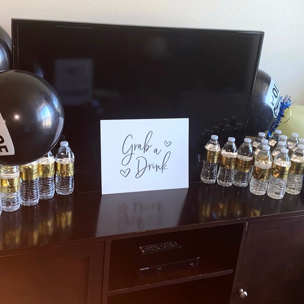 Grab a Drink Sign - Complimentary Drinks Sign - Wedding Drink Table ...