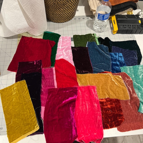 Silk Velvet Scraps | Silk Velvet Swatches Velvet Pieces Velvet Ribbon ...
