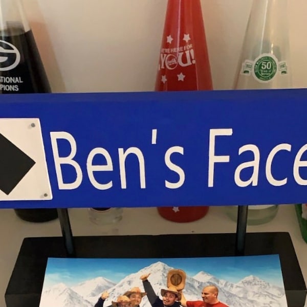 SMALL Ski Run Sign With Base Personalized & Custom Unique Gift Black ...
