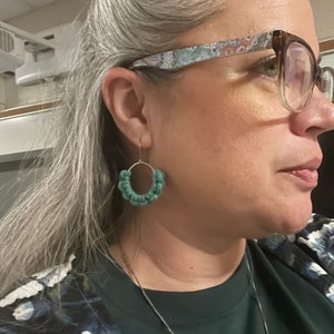 Boho Daisy Scalloped Hinge Earrings With Wooden Arch Spring - Etsy