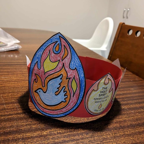 Pentecost Holy Spirit Colour in and Make Mobile and Headband With ...