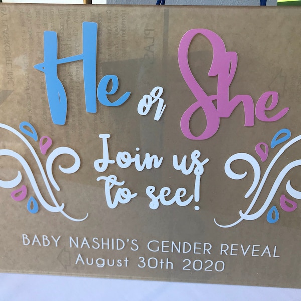 Gender Reveal Sign - Gender Reveal Party, Gender Reveal Decor, Pink or ...