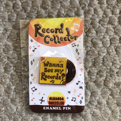 Record Collector Retro Enamel Pin - Etsy