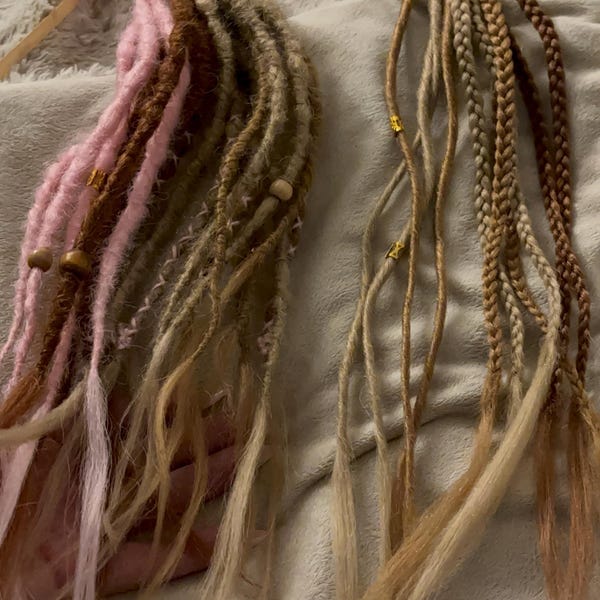 Wool Dreadlocks + Braids + Bandage Black and Green (dark Emerald) Ombre ...