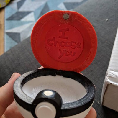 Pokeball Engagement Ring Box 3D Printed Pokemon Wedding - Etsy
