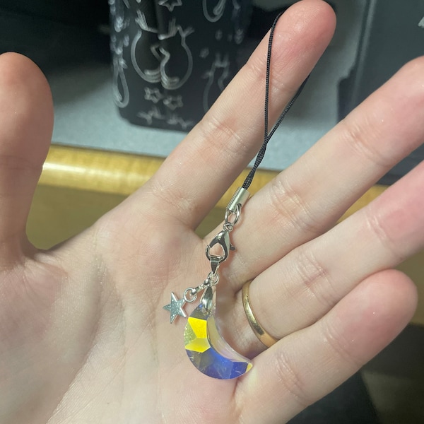 Cell Phone Charm Dust Plug 3.5mm Audio Jack or Strap AB Crystal Silver ...