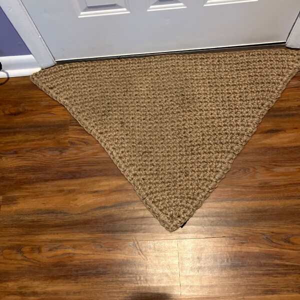 Round Crochet Jute Rug - Natural Fiber Mat - Minimalist Neutral Decor ...