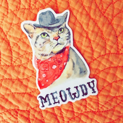 Meowdy Cat Vinyl Sticker, Cowboy Cat Decal, Texas Decal, Texas Vinyl ...