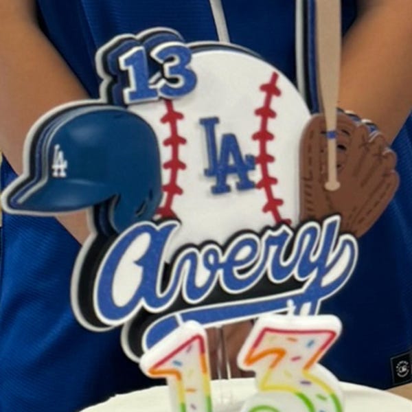 La/dodgers LA Dodgers Cake Topper/ Party Decor - Etsy