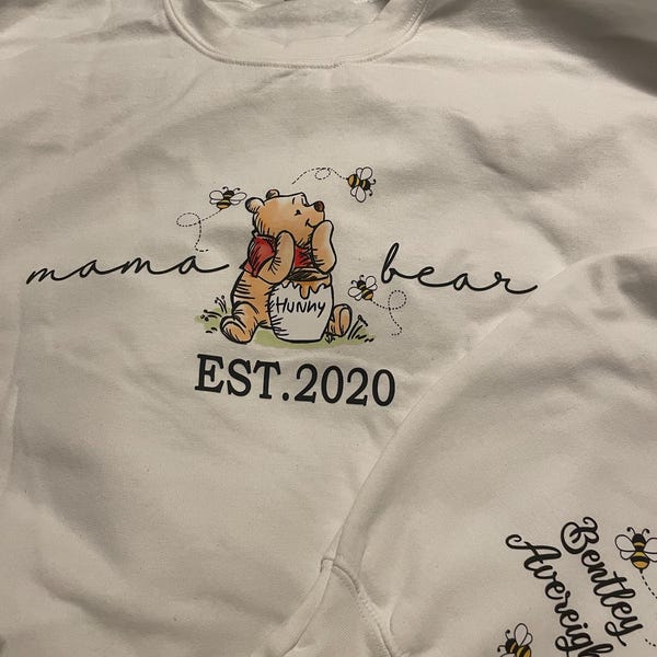 Custom Mama Sweatshirt, Mama Est With Kids Name on Sleeve Sweatshirt ...