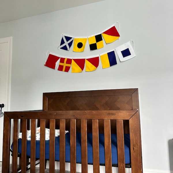 Custom International Maritime Code Flag Nautical Name Banner Felt Decor ...