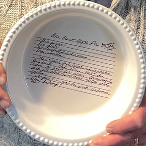 Recipe Plate Plate With Handwriting Handwriting Handwriting - Etsy