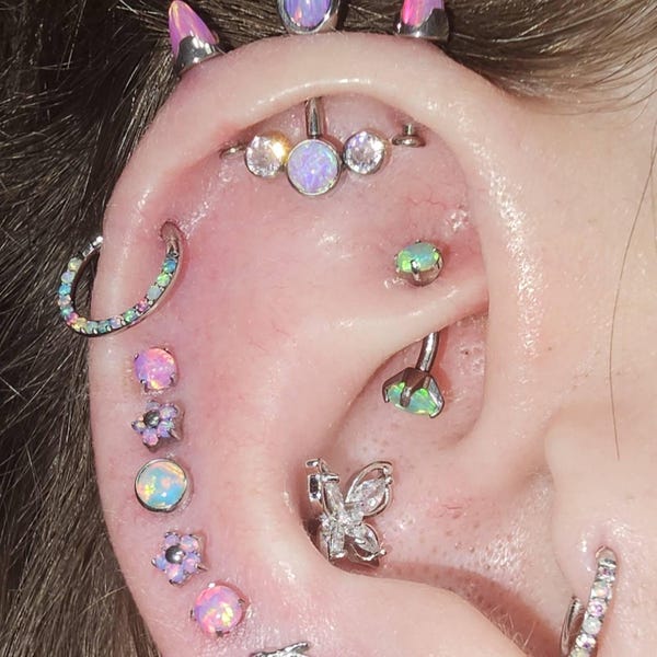 Implant Titanium Push in Threadless Nose Set ,L Bend Nose Stud ...