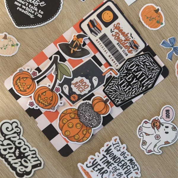 Spooky Readers Club Member Sticker Halloween Book Lover Sticker, Cute ...