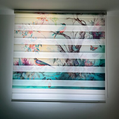 Pink Floral Roller Shades, Butterflies Fluttering in Flowers Roller ...