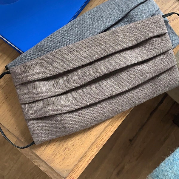 Linen Face Mask With Filter Pocket / Washable Face Mask / Protective ...